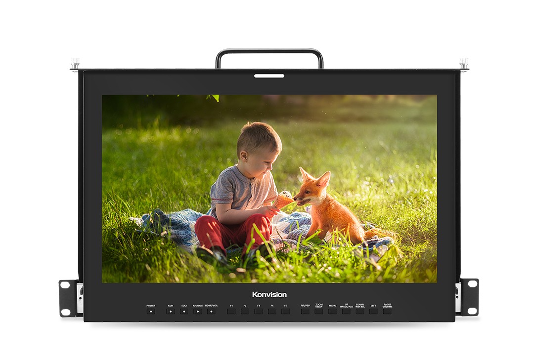 KFM-1710U_17inch 4K HDR 1RU 12G-SDI Pull-out Monitor | Konvision